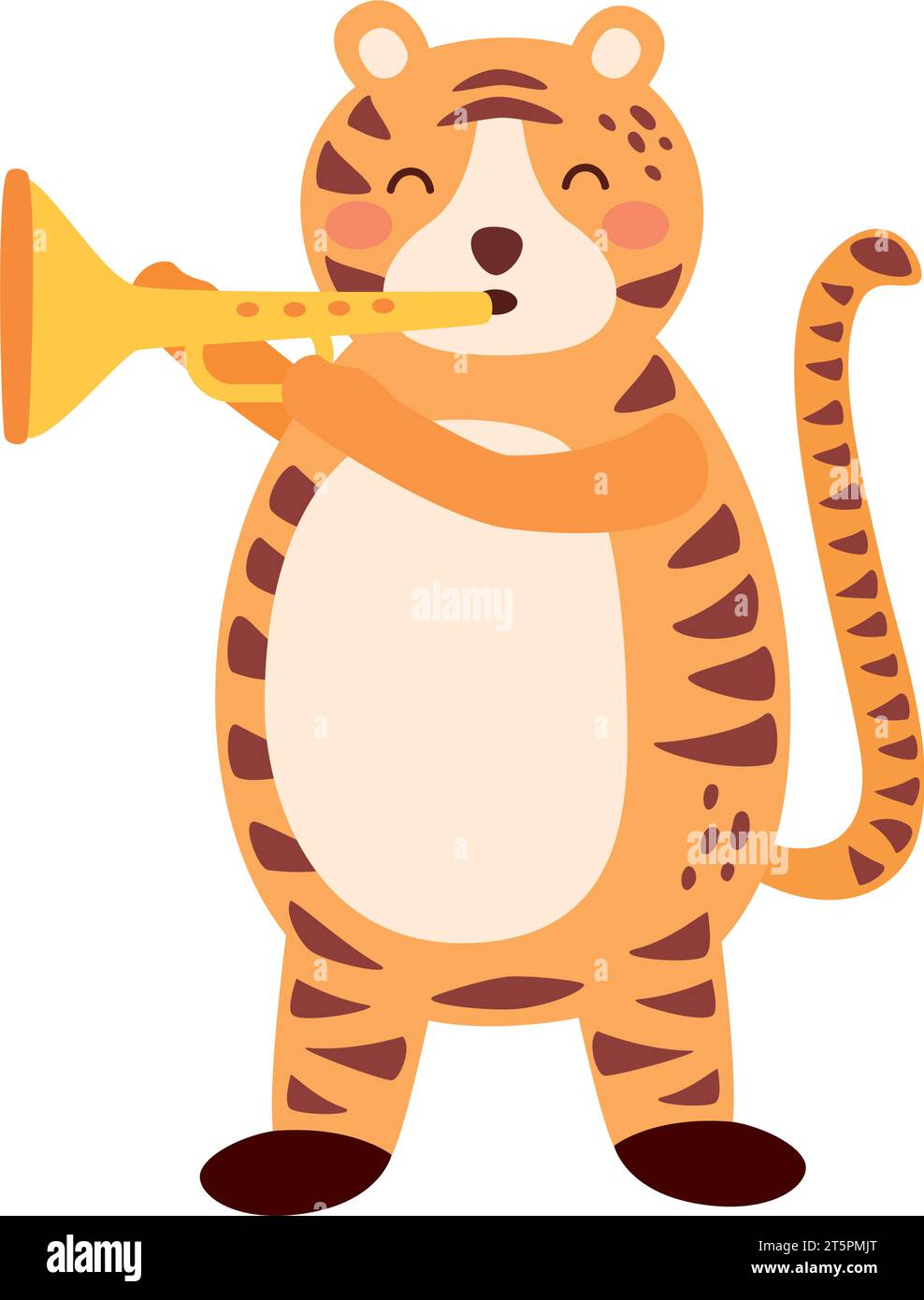 tiger playing trumpet vector isolated Stock Vector Image & Art - Alamy