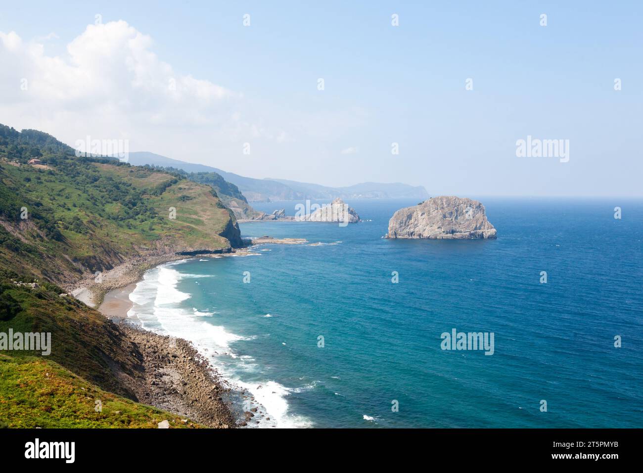 Gulf of Biscay cliffs landscape, Spain. Cape Matxitxako area. Spanish ...
