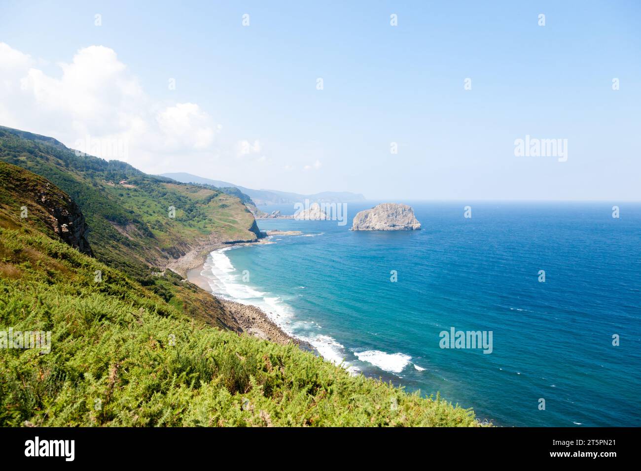 Gulf of Biscay cliffs landscape, Spain. Cape Matxitxako area. Spanish ...