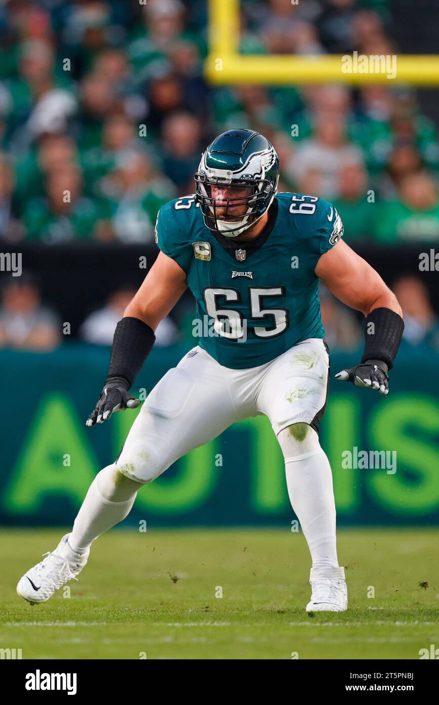 Philadelphia Eagles offensive tackle Lane Johnson (65) in action ...