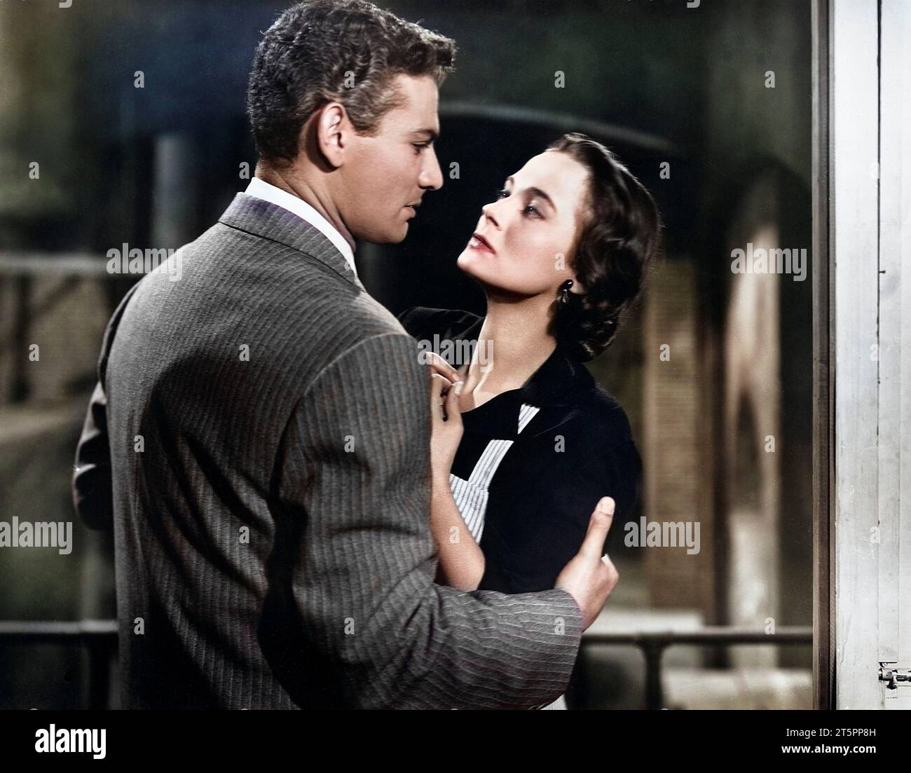 Jeff Chandler, Marta Toren, on-set of the film, "Deported", Universal ...