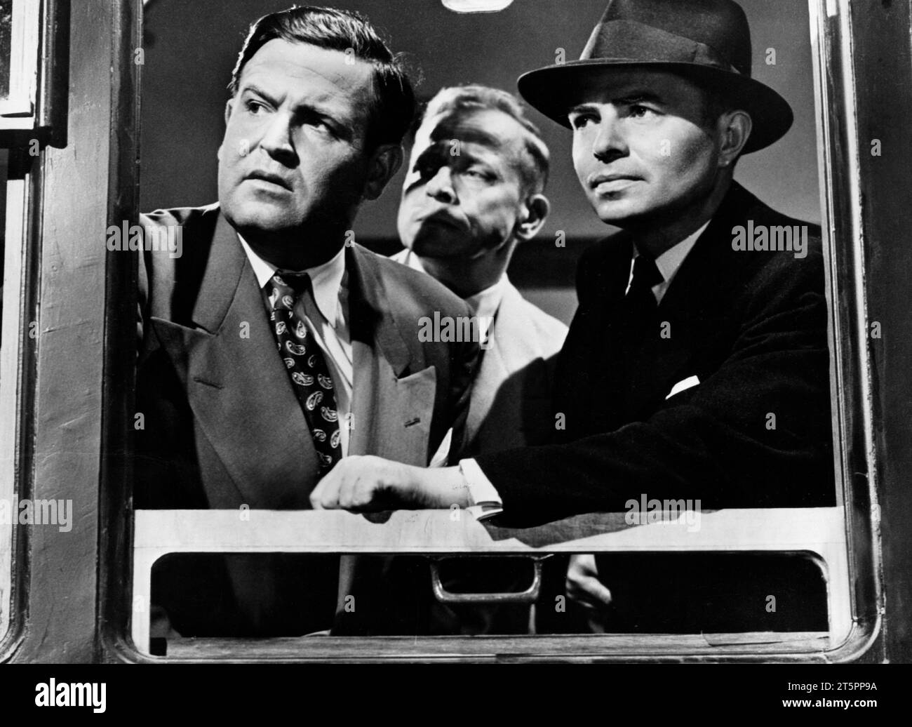 Ben Astar (left), James Mason (right), on-set of the film, "5 Fingers ...