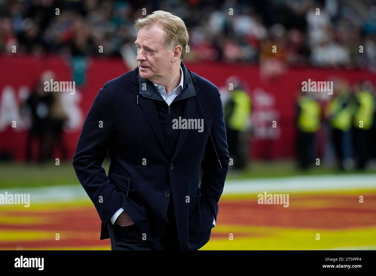 NFL Commissioner Roger Goodell walks on the field before an NFL ...