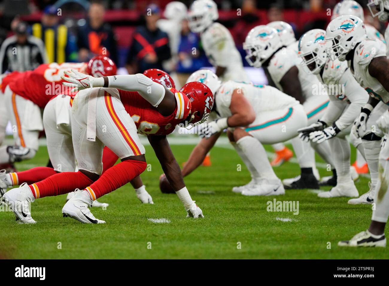 The Miami Dolphins line up against the Kansas City Chiefs during an NFL ...
