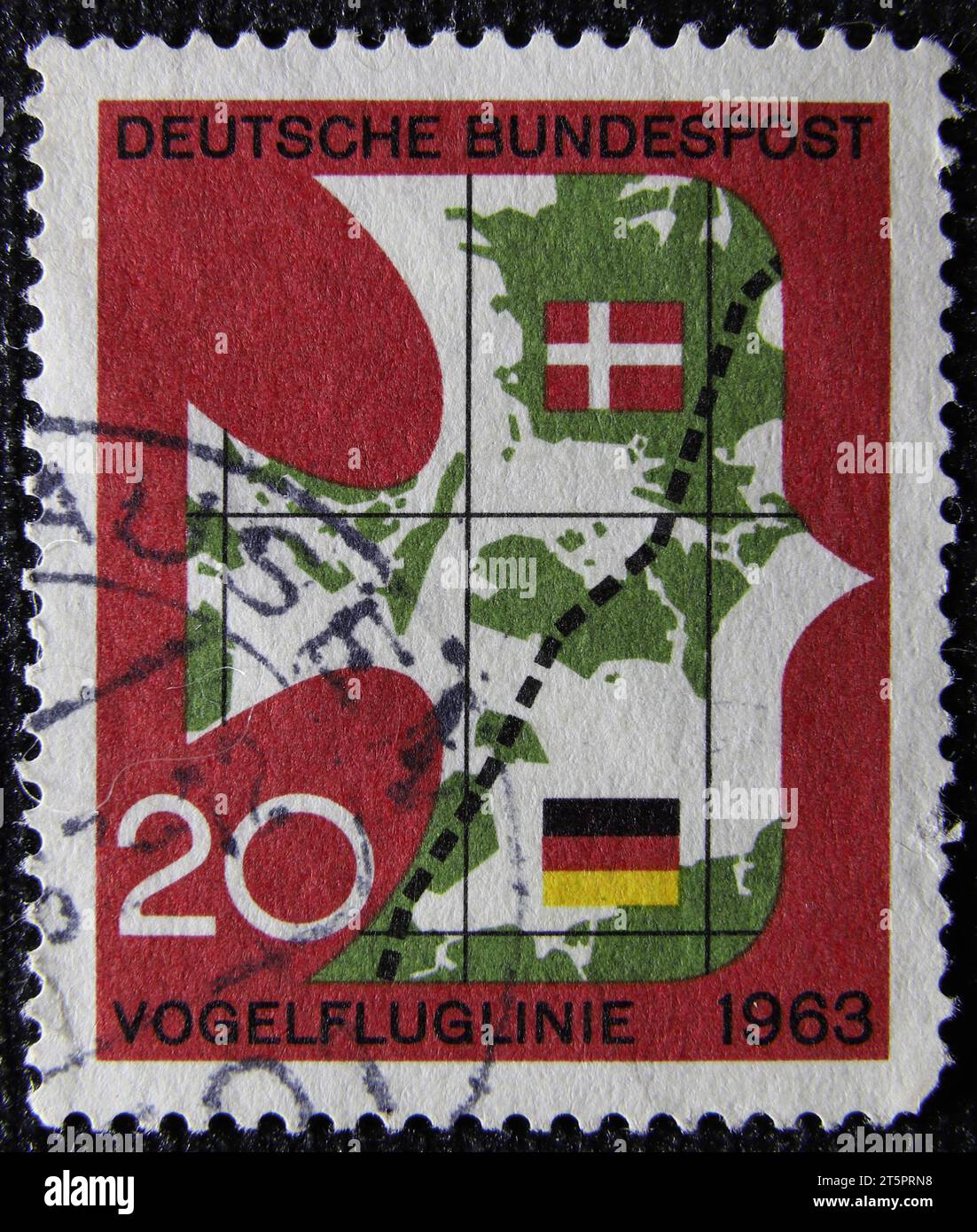 ISTANBUL, TURKEY - JANUARY 02, 2021: German stamp shows Map Showing New ...