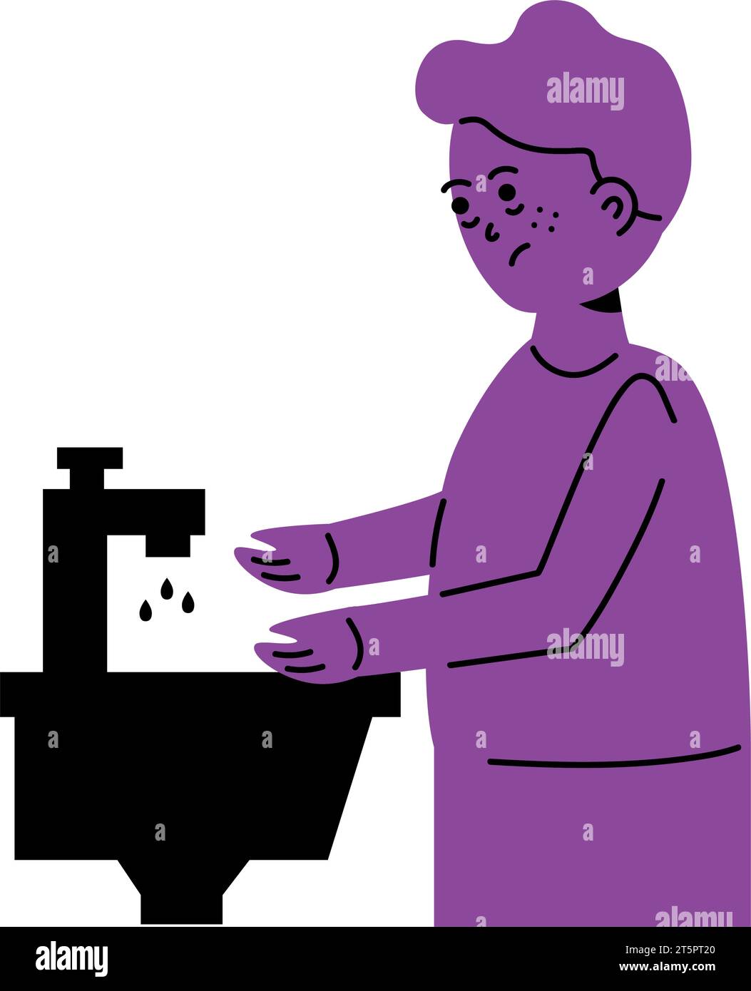 obsessive compulsive disorder of washing hands vector isolated Stock ...