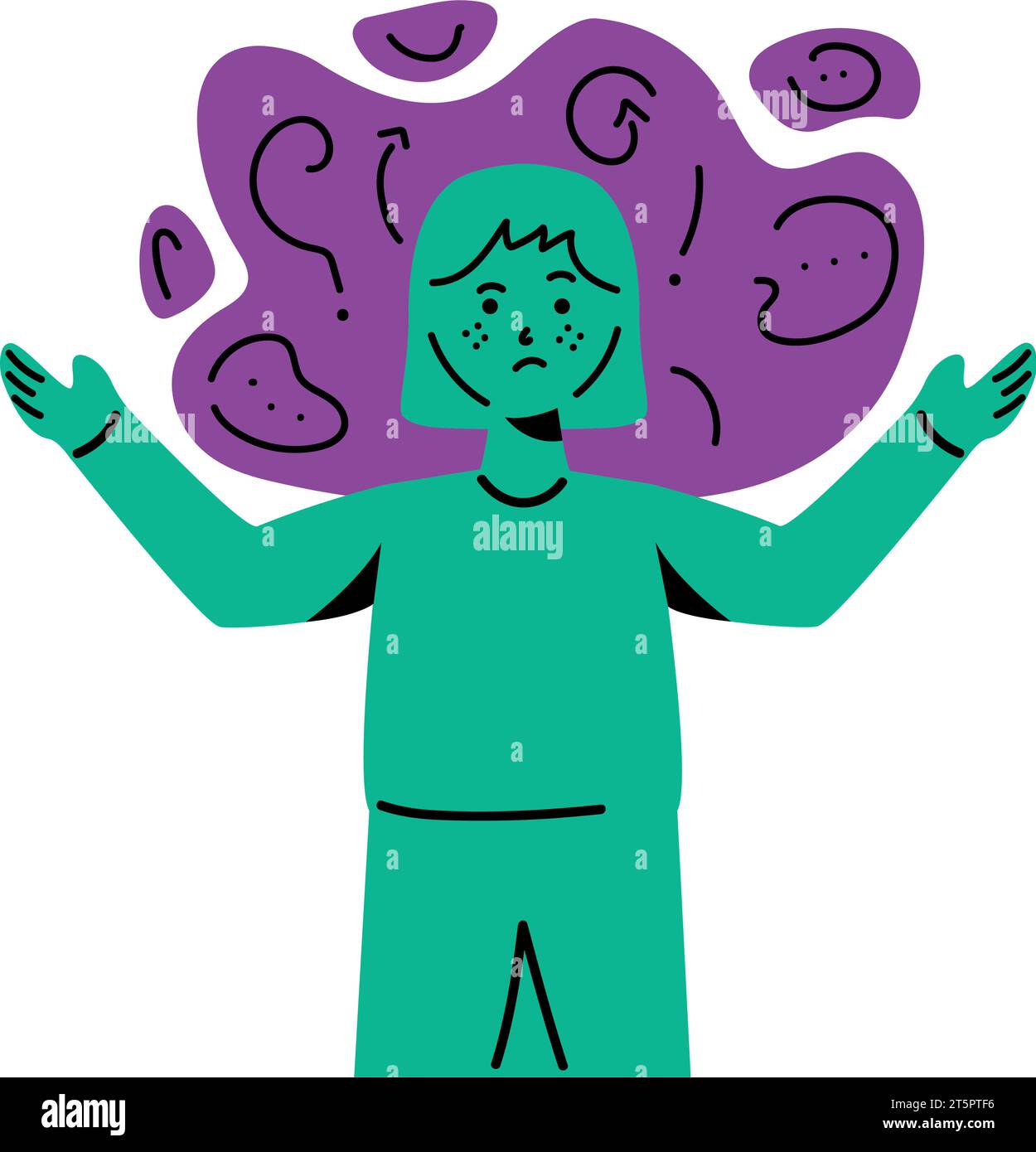 obsessive compulsive disorder confusion illustration vector isolated ...