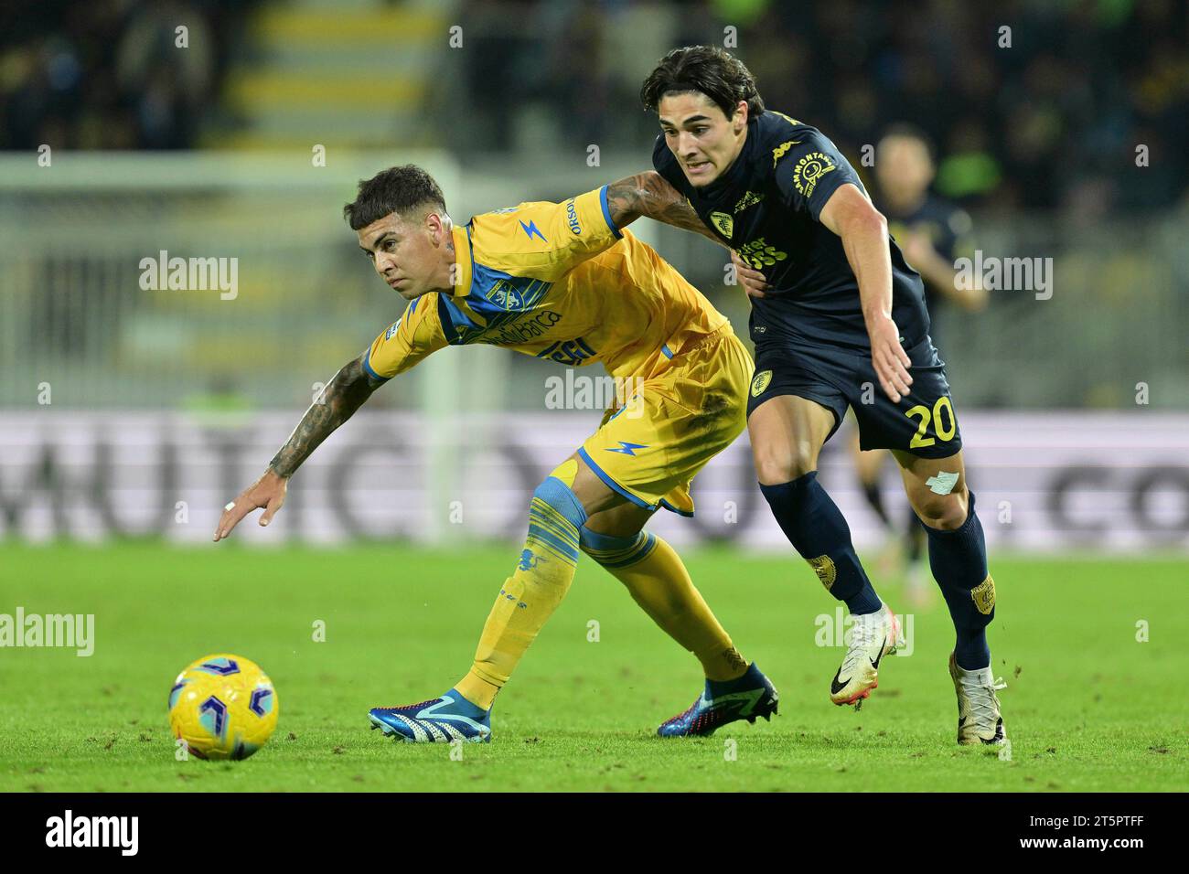 Frosinone's Enzo Barrenechea, left, and Empoli's Matteo Cancellieri ...