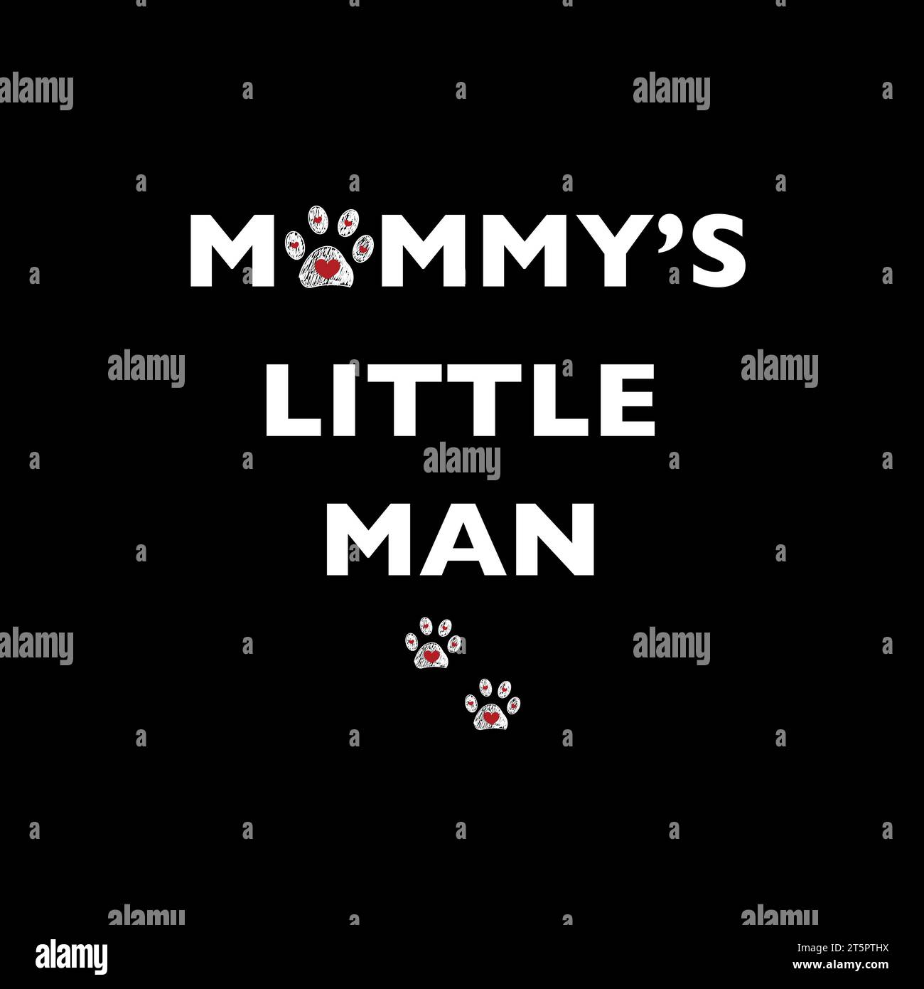 Mommy's little man text with doodle paw prints with heart Stock Vector ...