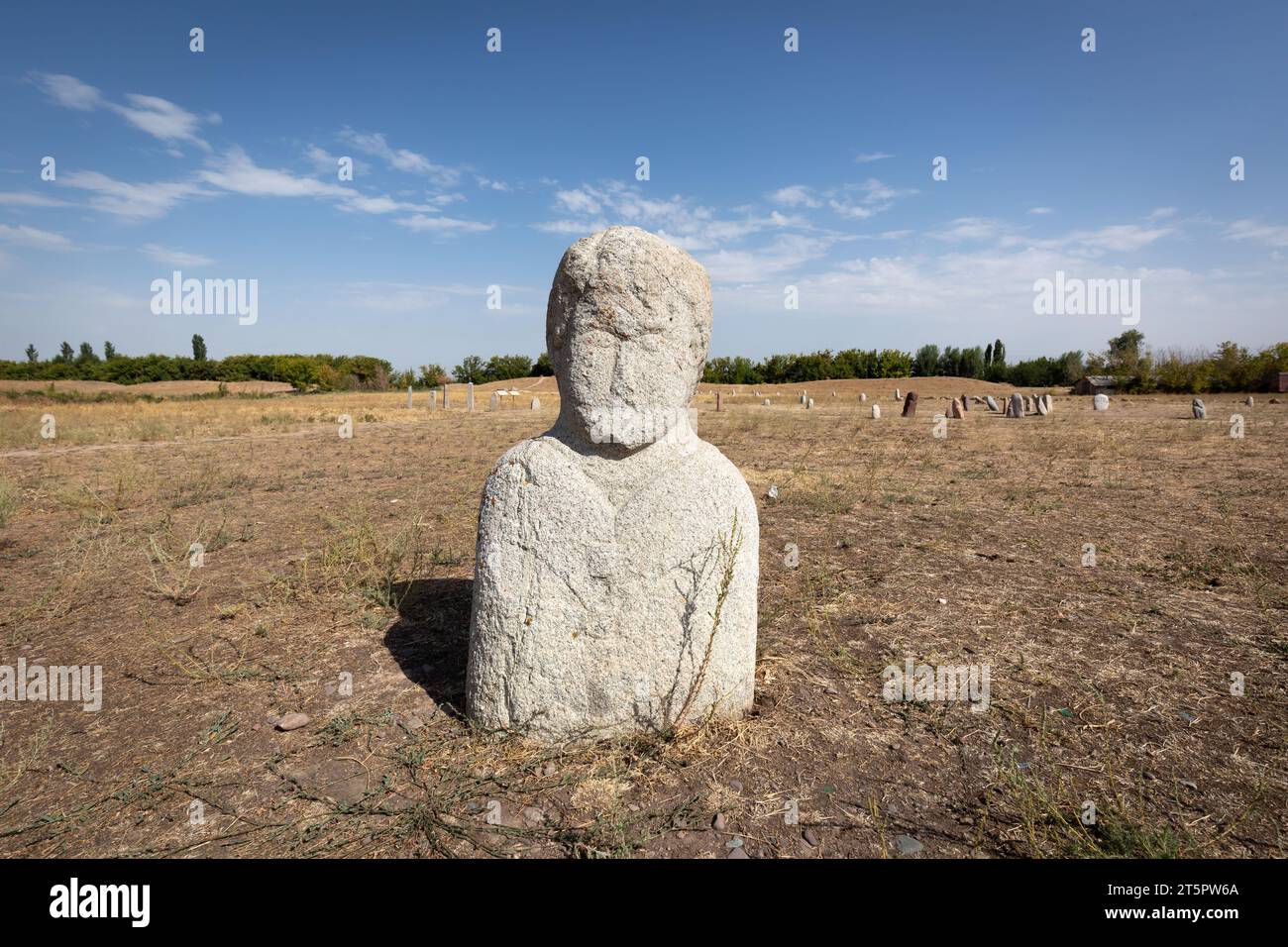 Balbal tombstones in Burana, Kyrgyzstan Stock Photo - Alamy