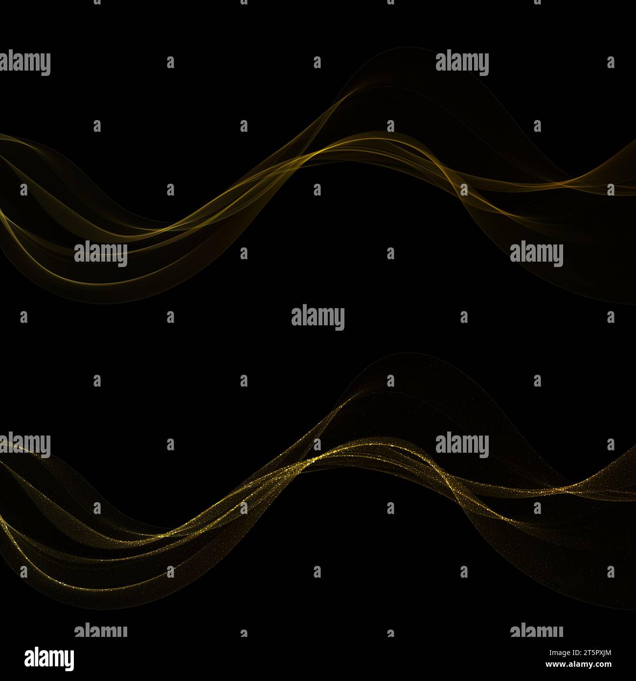 Set of golden wave and wave with sparkles. Modern design element Stock ...