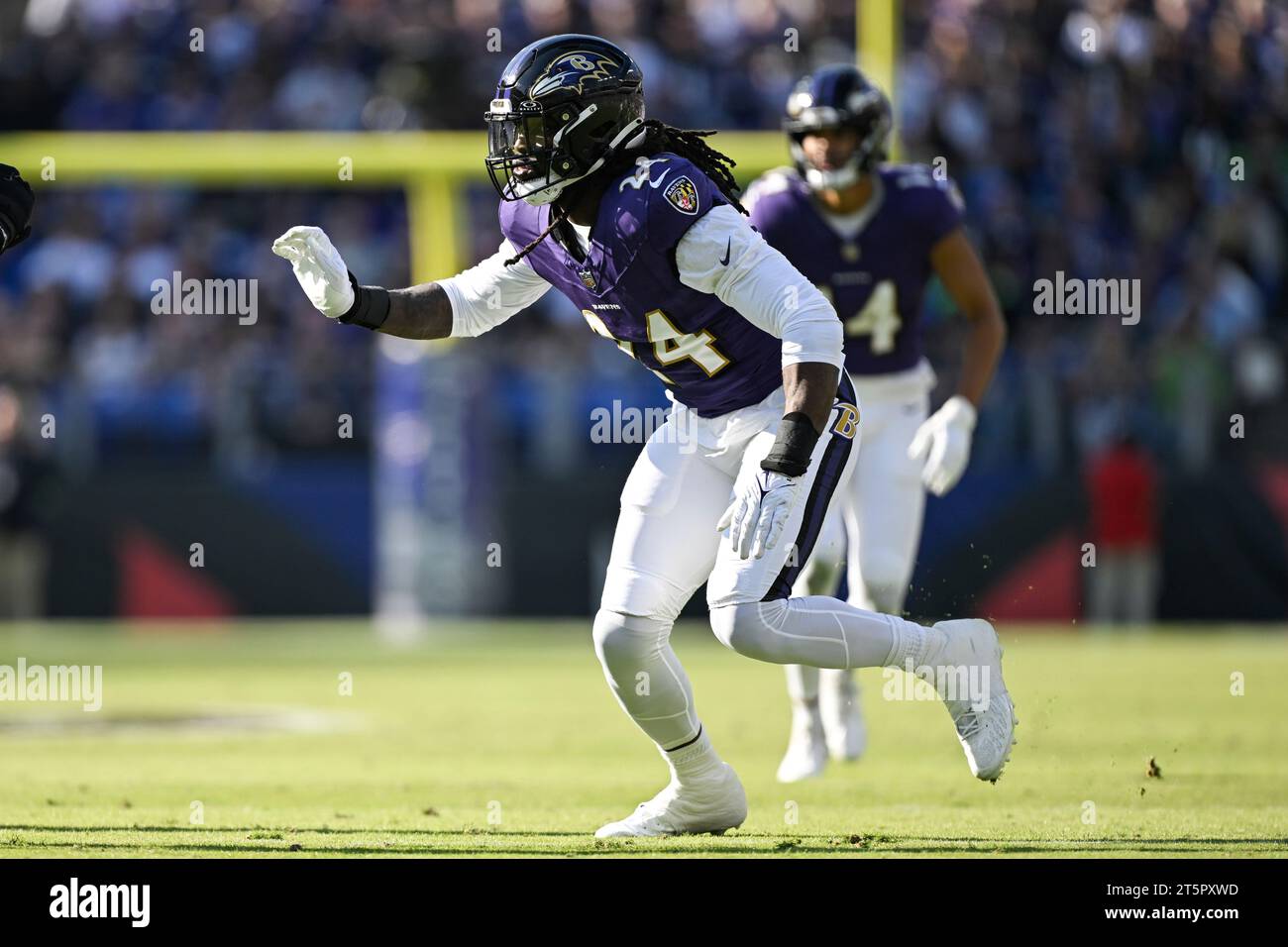 Baltimore Ravens linebacker Jadeveon Clowney (24) in action during the ...