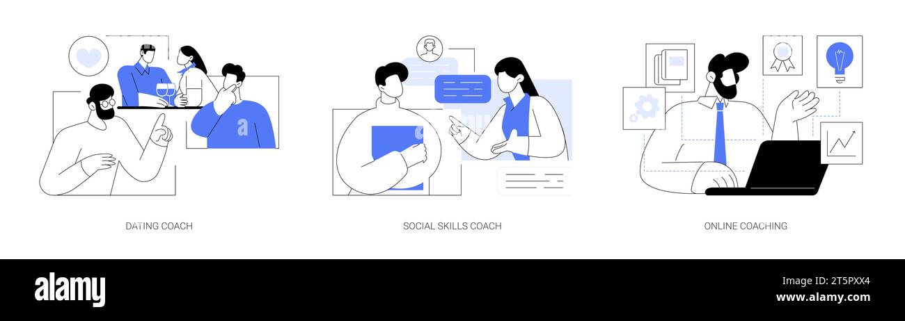 Personal coaching isolated cartoon vector illustrations se Stock Vector ...