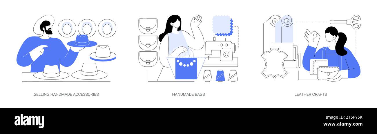 Selling handmade accessories isolated cartoon vector illustrations se ...