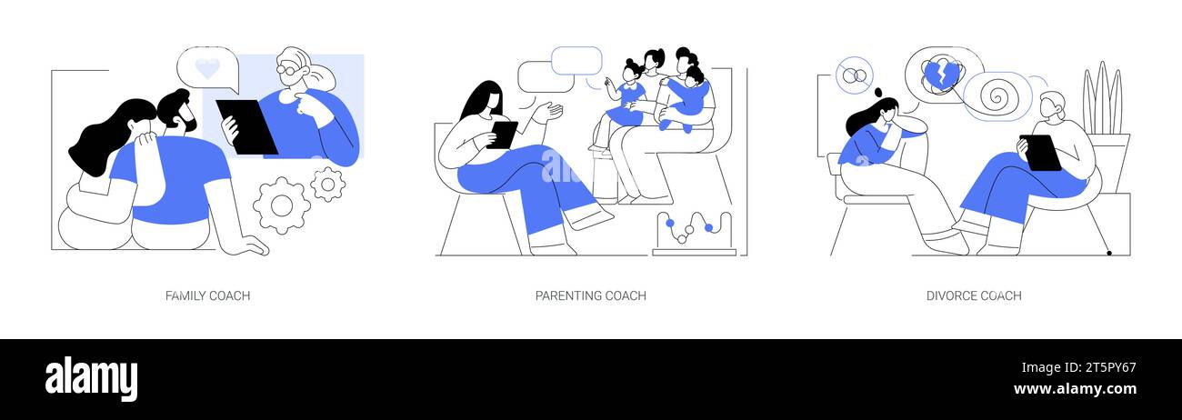 Family coach isolated cartoon vector illustrations se Stock Vector ...