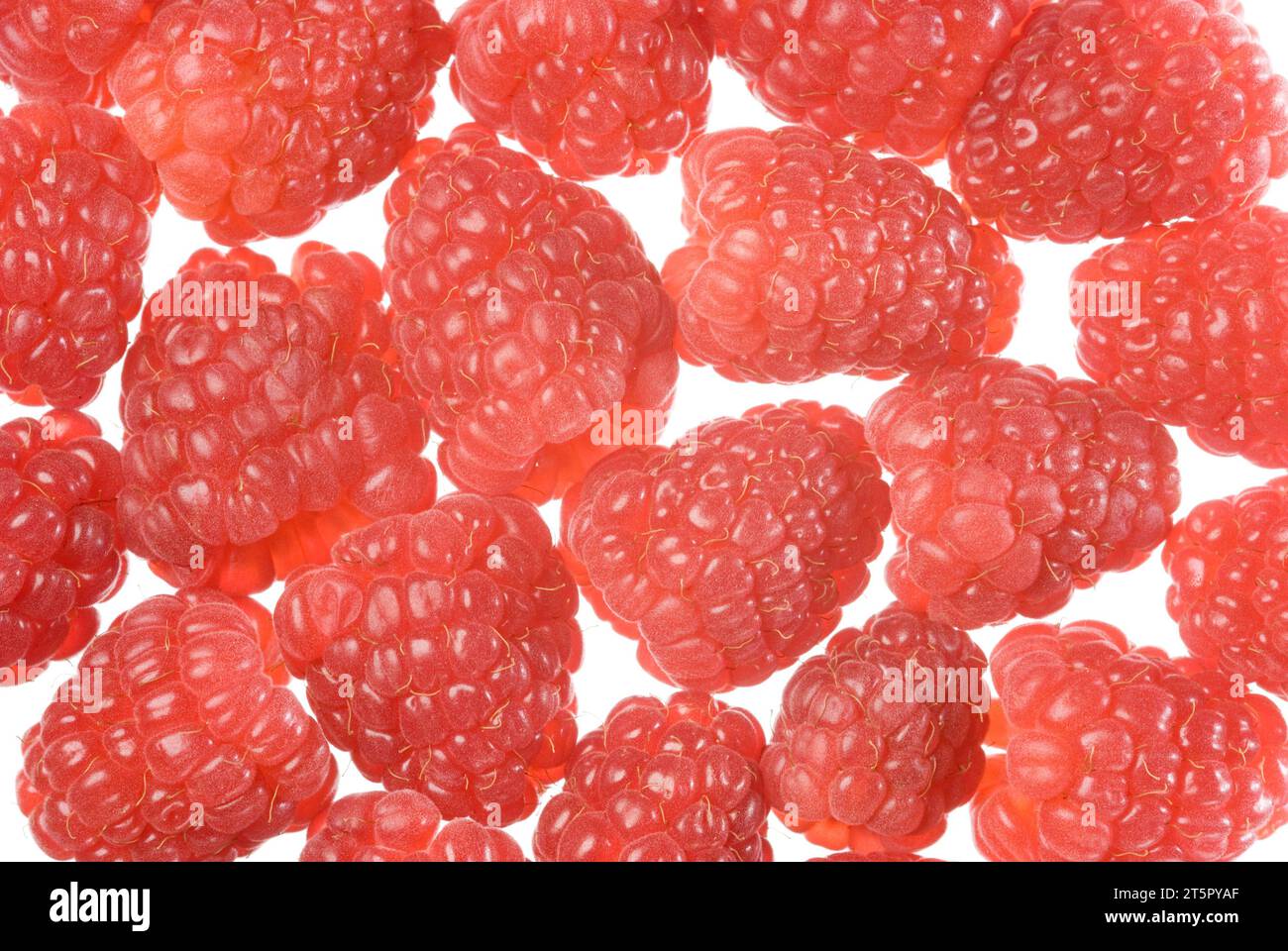 Fresh red ripe raspberries isolated on white Stock Photo - Alamy