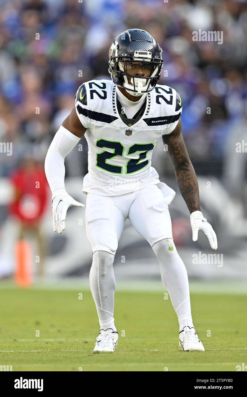 Seattle Seahawks cornerback Tre Brown (22) in action during the first ...