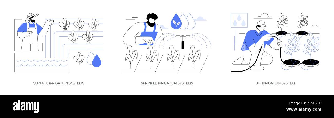 Irrigation systems isolated cartoon vector illustrations se Stock ...