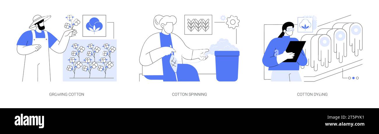 Cotton farm isolated cartoon vector illustrations se Stock Vector Image ...