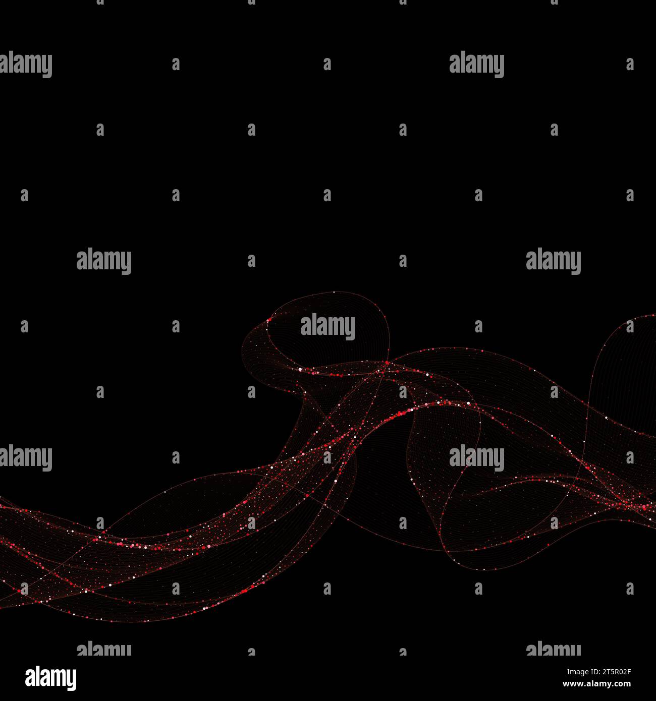 Red abstract wave with shiny particles. Presentation template Stock ...