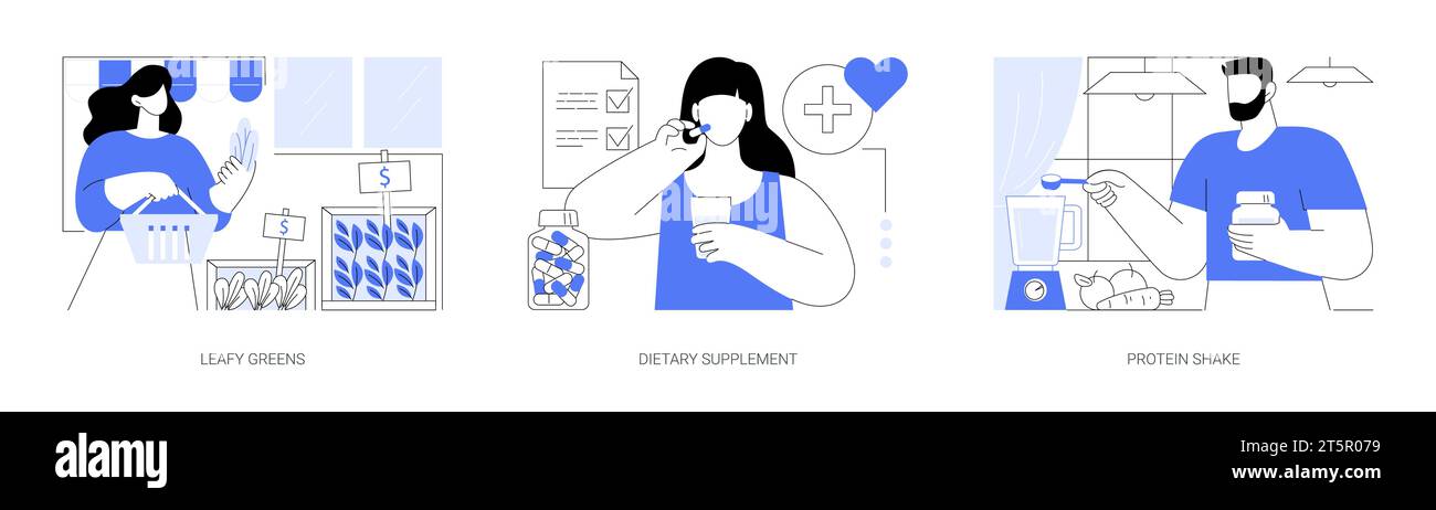 Nutrition supplements isolated cartoon vector illustrations se Stock ...