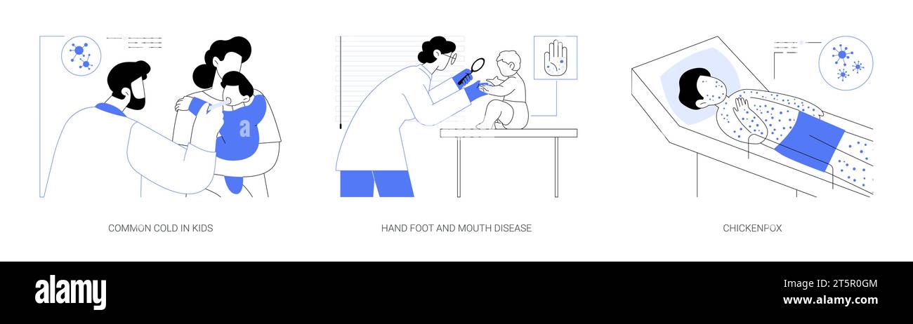 Pediatric infectious diseases abstract concept vector illustrations ...
