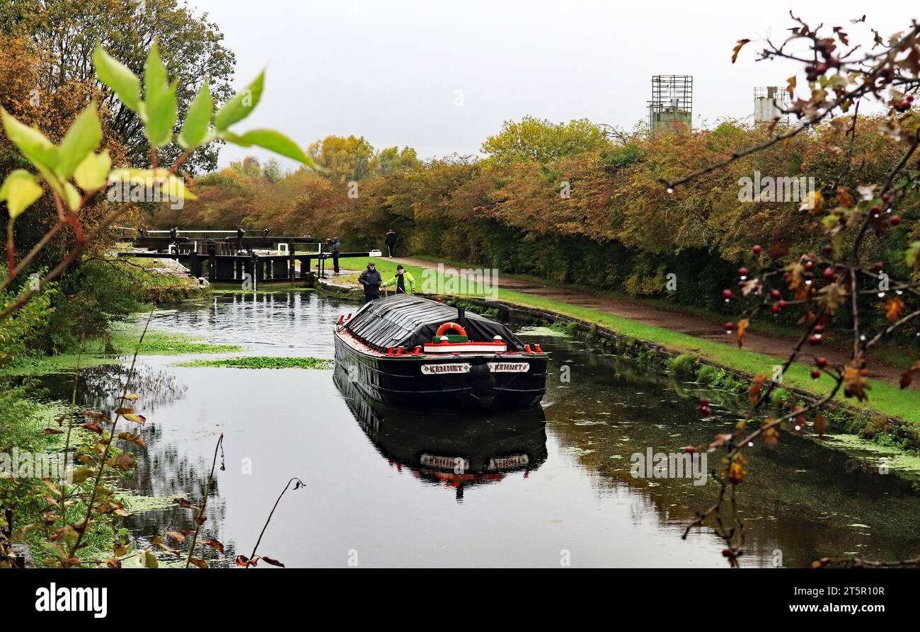 The floating heritage boat “Kennet” has risen up through lock 67 and ...