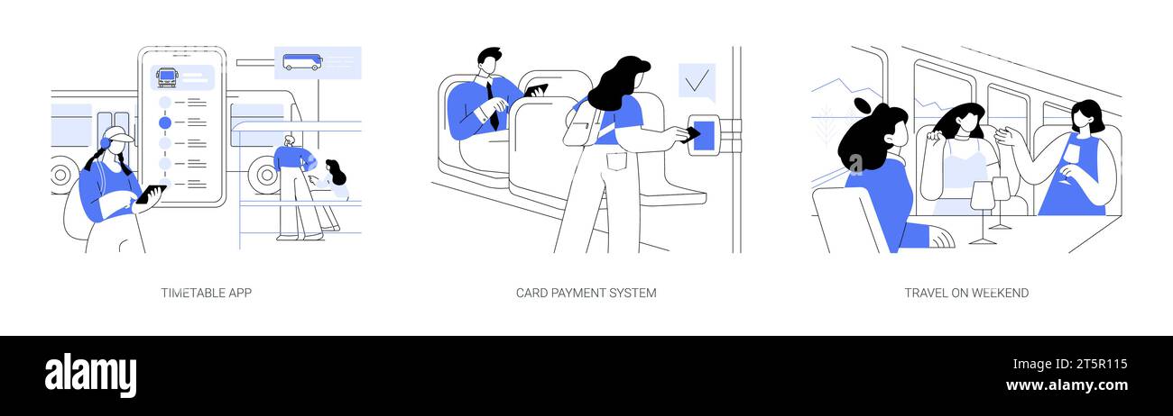 Public transport trip abstract concept vector illustrations Stock ...