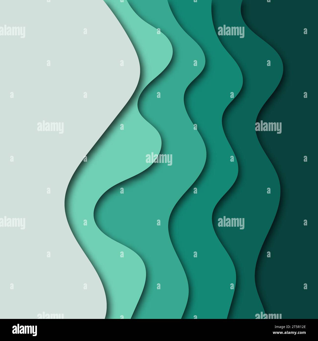 Colored green paper cut out background with rough shapes. Modern ...