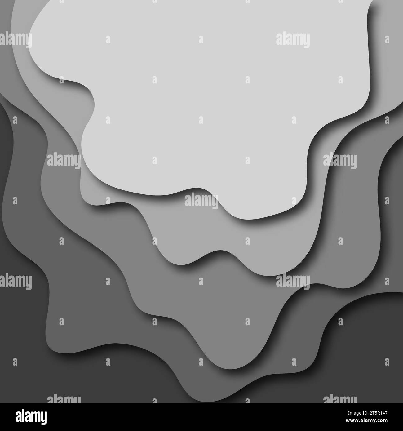Gray background wave paper art design. Paper cut vector illustration ...