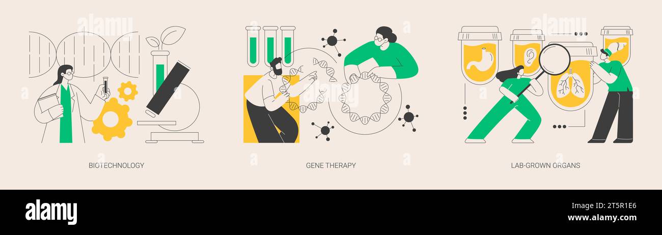 Bioengineering industry abstract concept vector illustrations Stock ...