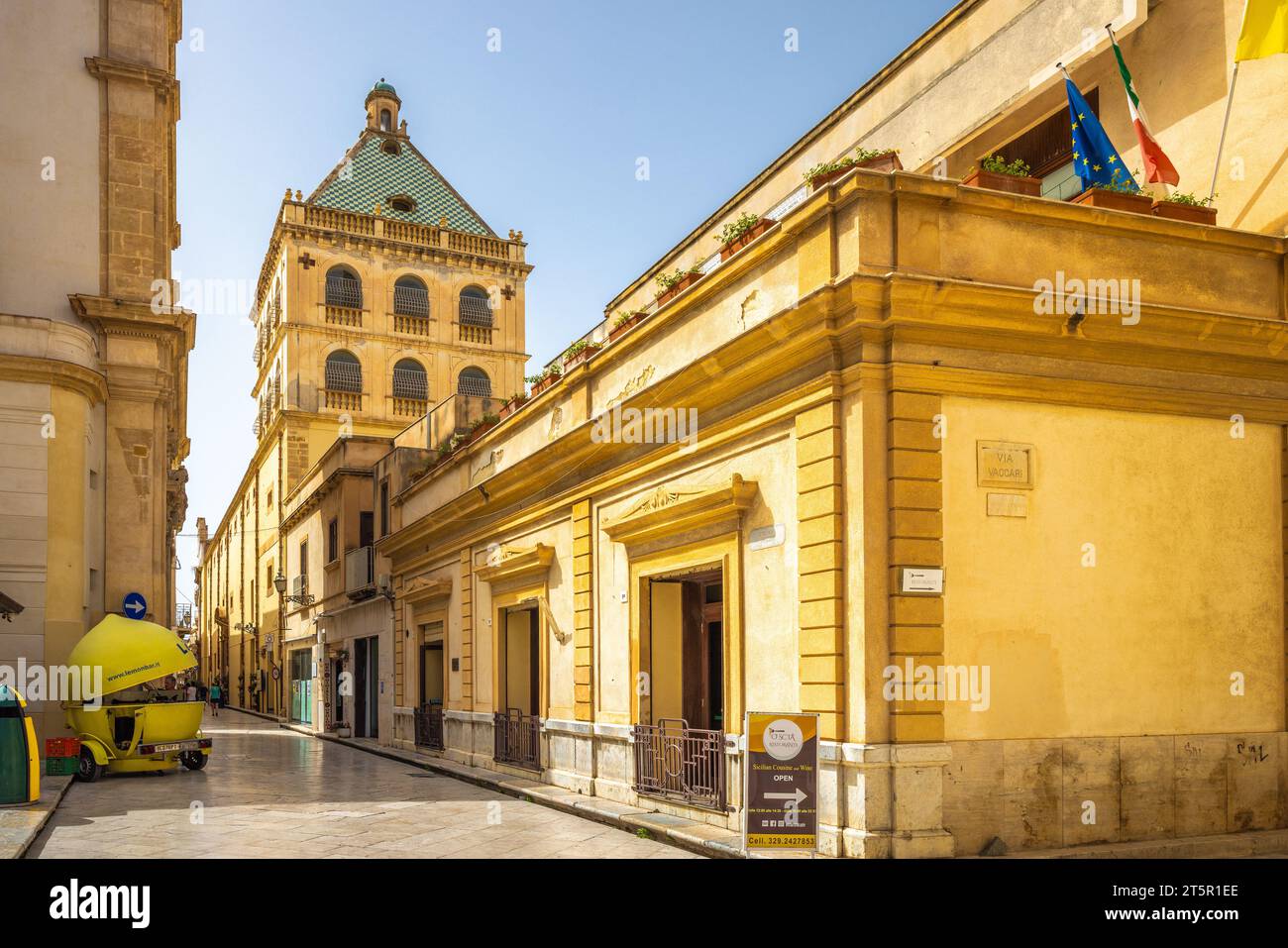 MARSALA, ITALY - JULY 8, 2023: Street at centre of town in southwestern ...