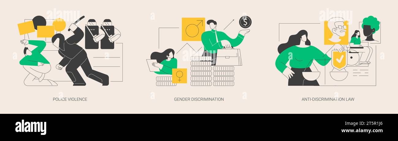 Civil rights violation abstract concept vector illustrations Stock ...