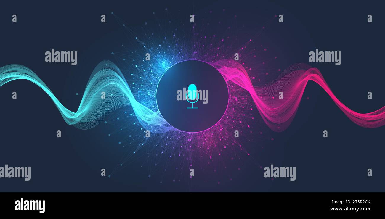 Voice assistant concept. Vector sound wave. Voice and sound recognition ...