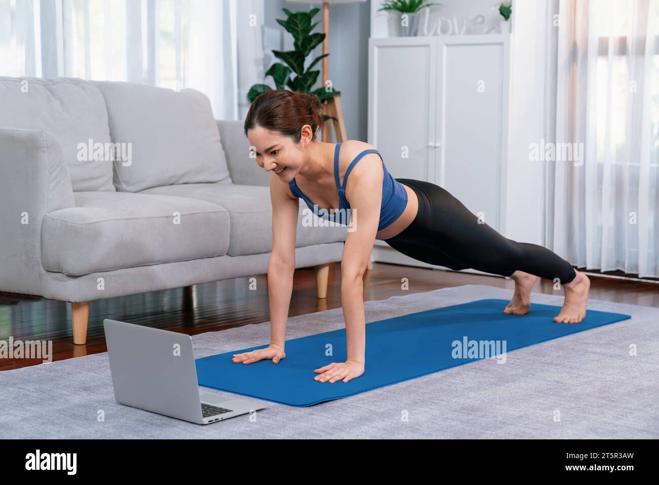 Burpee workout, fit female hi-res stock photography and images - Alamy