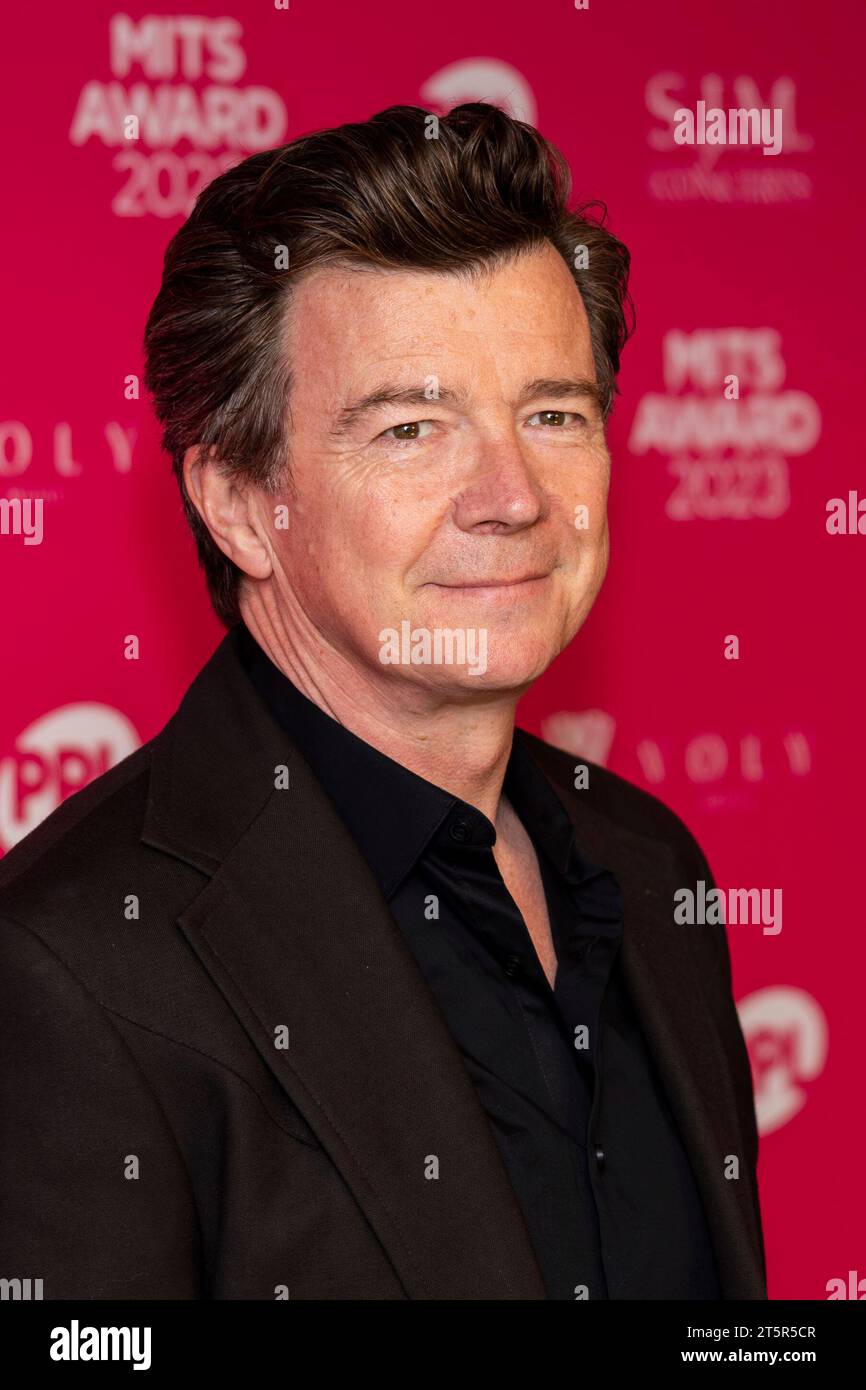 Rick Astley poses for photographers upon arrival at the Music Industry ...