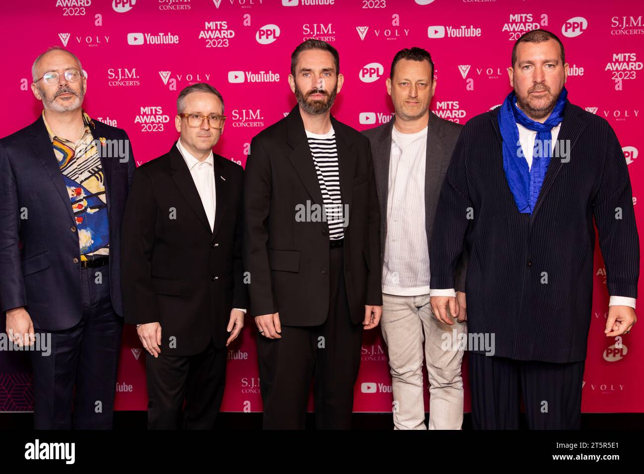 Members of music group Hot Chip pose for photographers upon arrival at ...