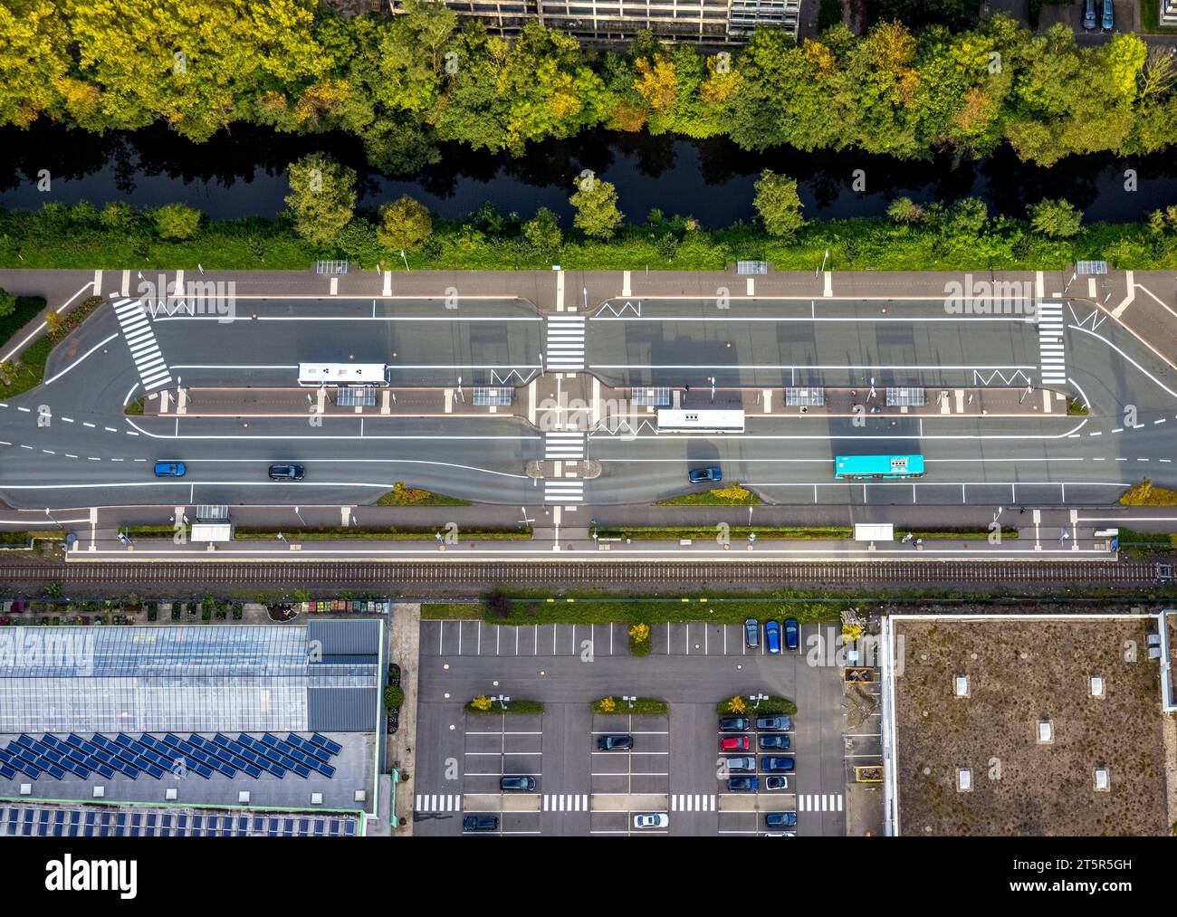 Aerial view, bus station ZOB, Stellwerkstraße, Olpe-Stadt, Olpe ...