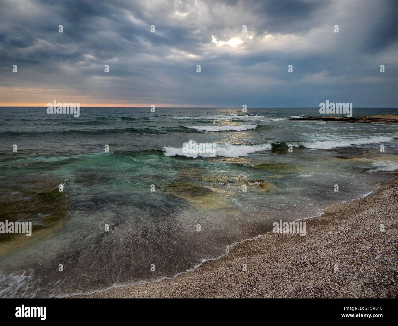 Shell shore of the Caspian Sea. Kazakhstan. Mangistau region. 15 July ...