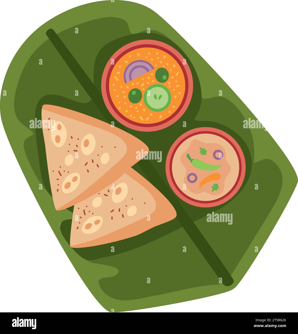indian pan naan over batel leaf vector isolated Stock Vector Image ...