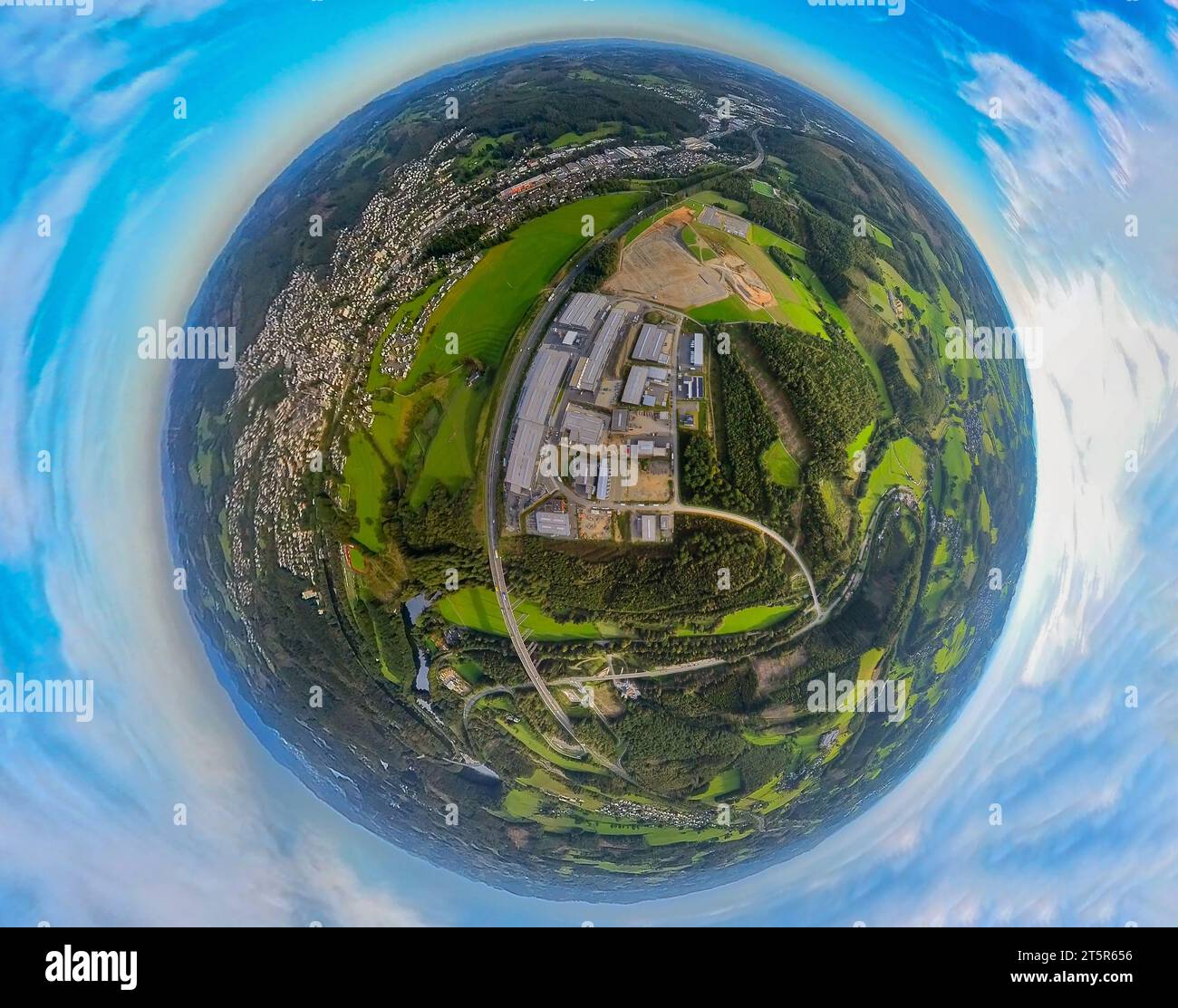 Aerial view, industrial park Hüppcherhammer, Konrad-Zuse-Straße at the ...