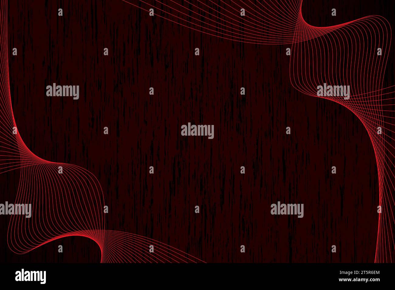 Abstract background with curved wavy red lines. Vector illustration for ...