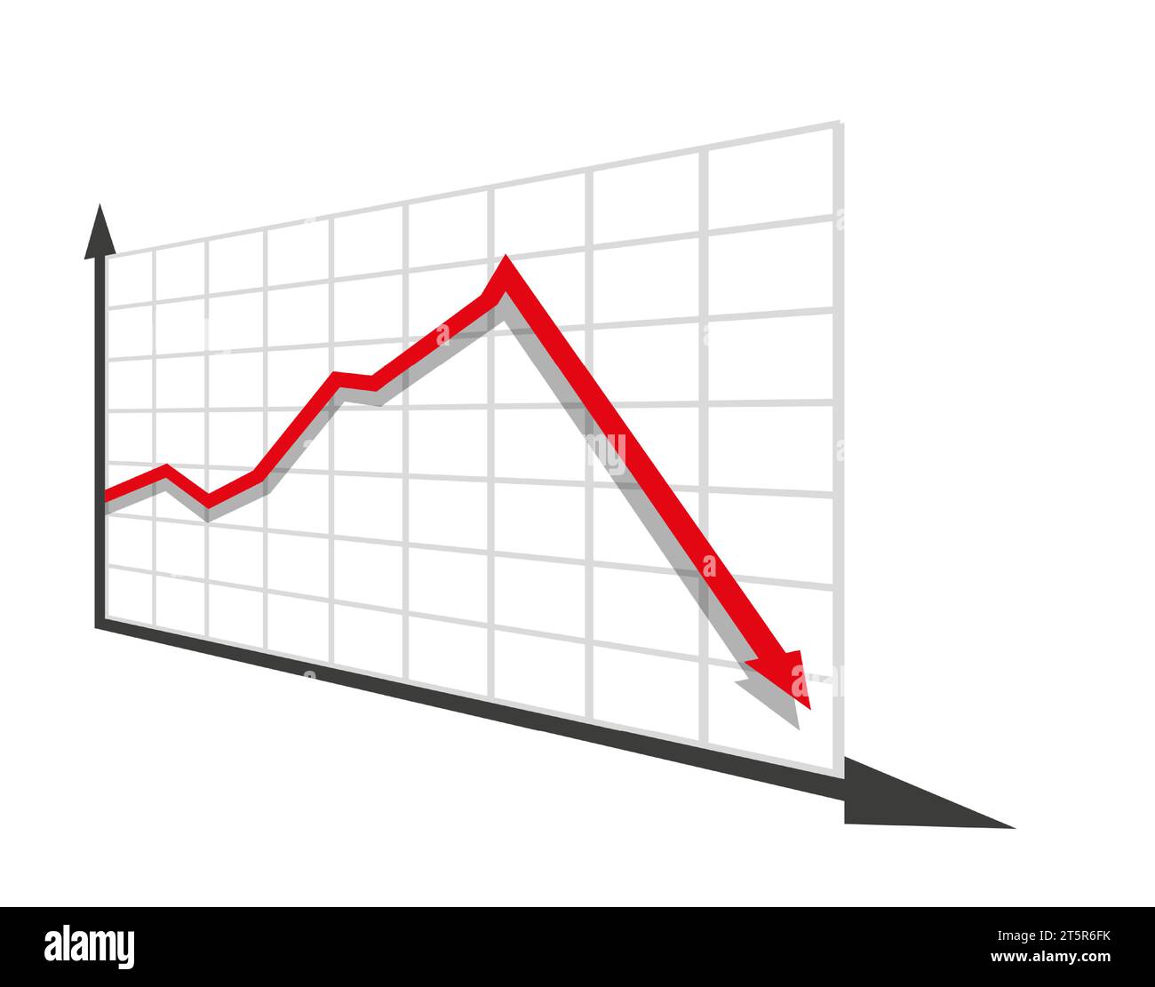 Graph with decrease report. Diagram with recession and bankruptcy progress. Business and finance ...