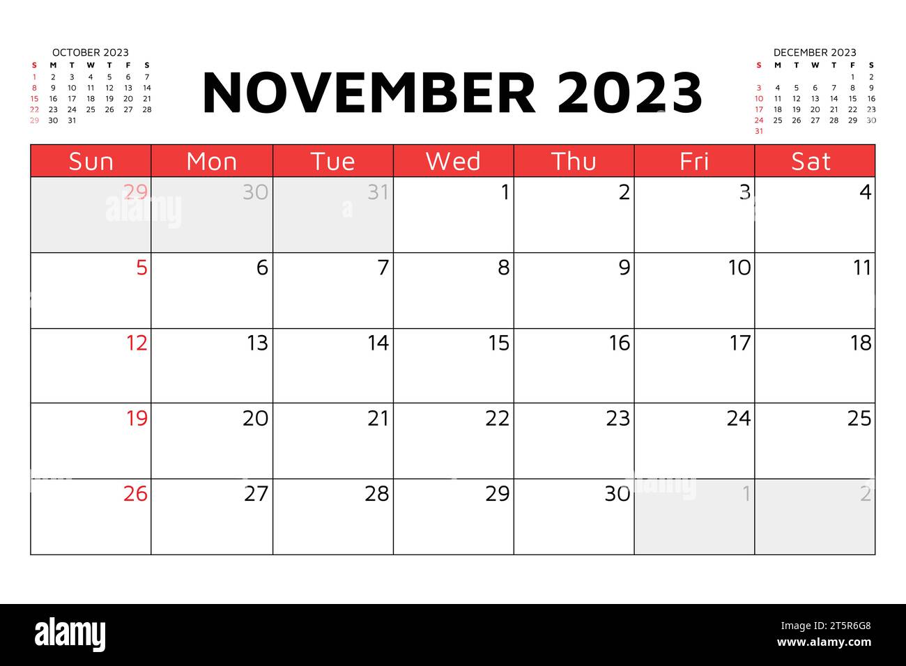 November 2023 calendar. Monthly planning for your business events ...