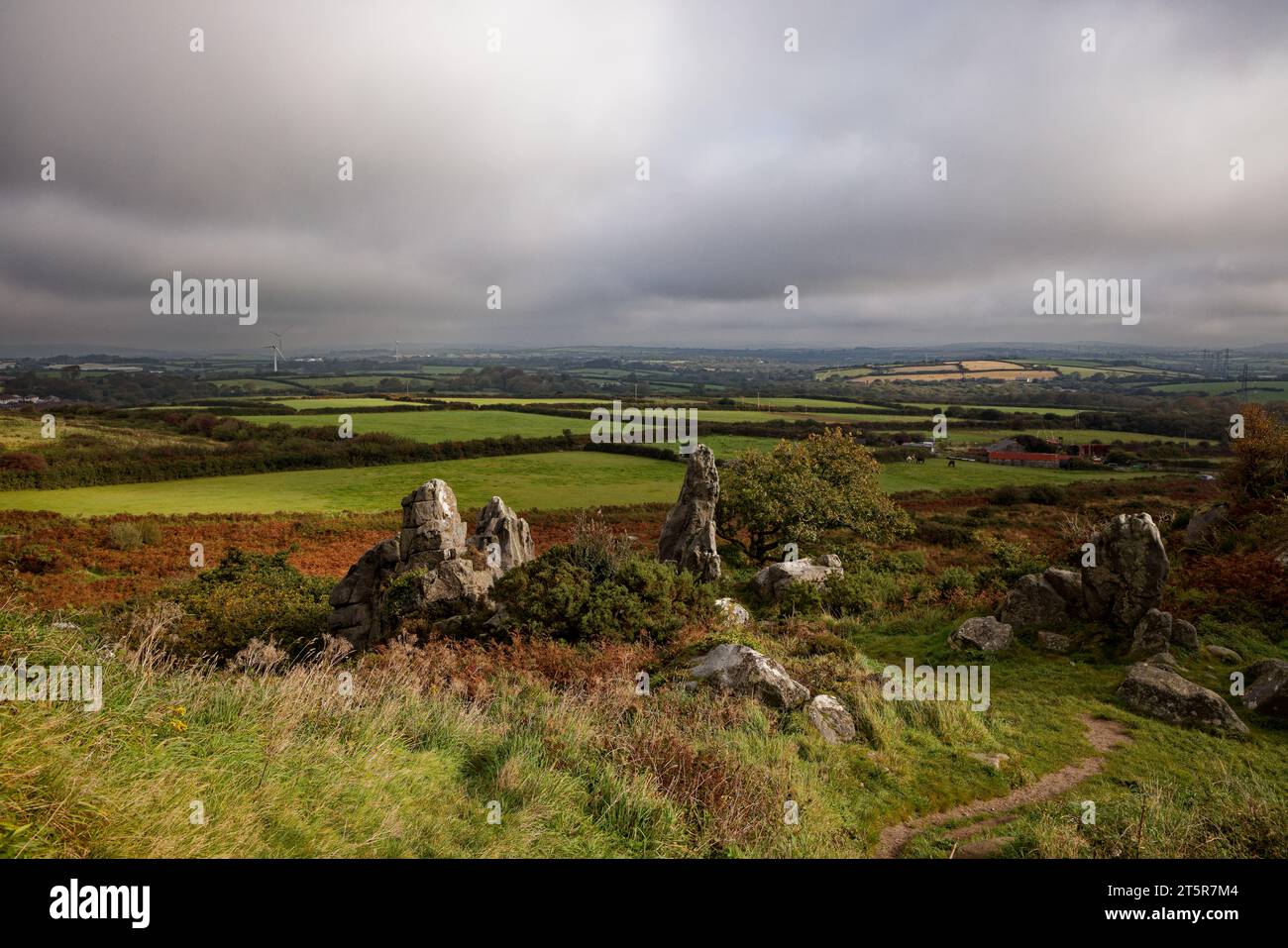 The Central Cornwall countryside at Roche, Cornwall Stock Photo - Alamy
