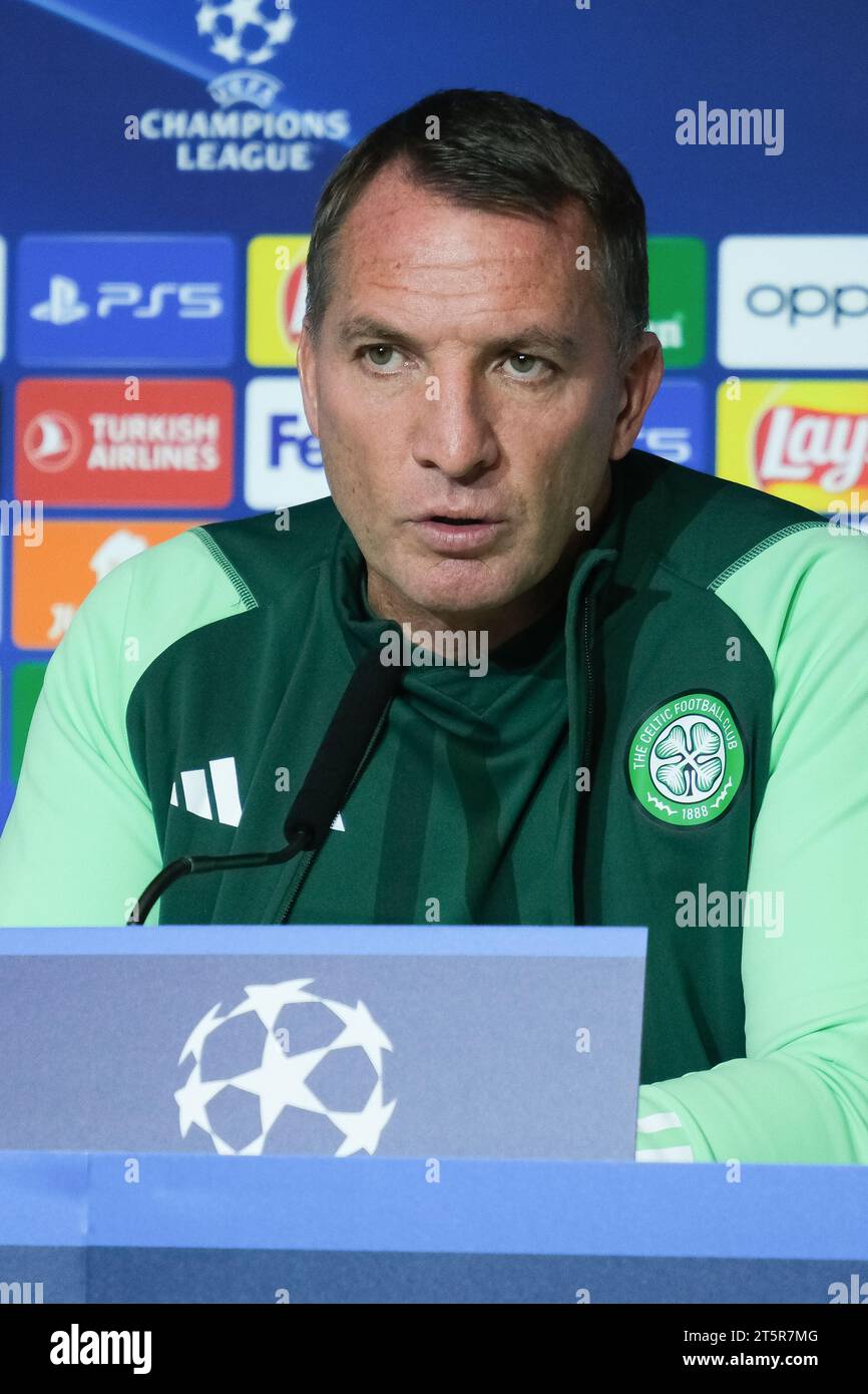 Celtic coach Brendan Rodgers during a press conference at the ...
