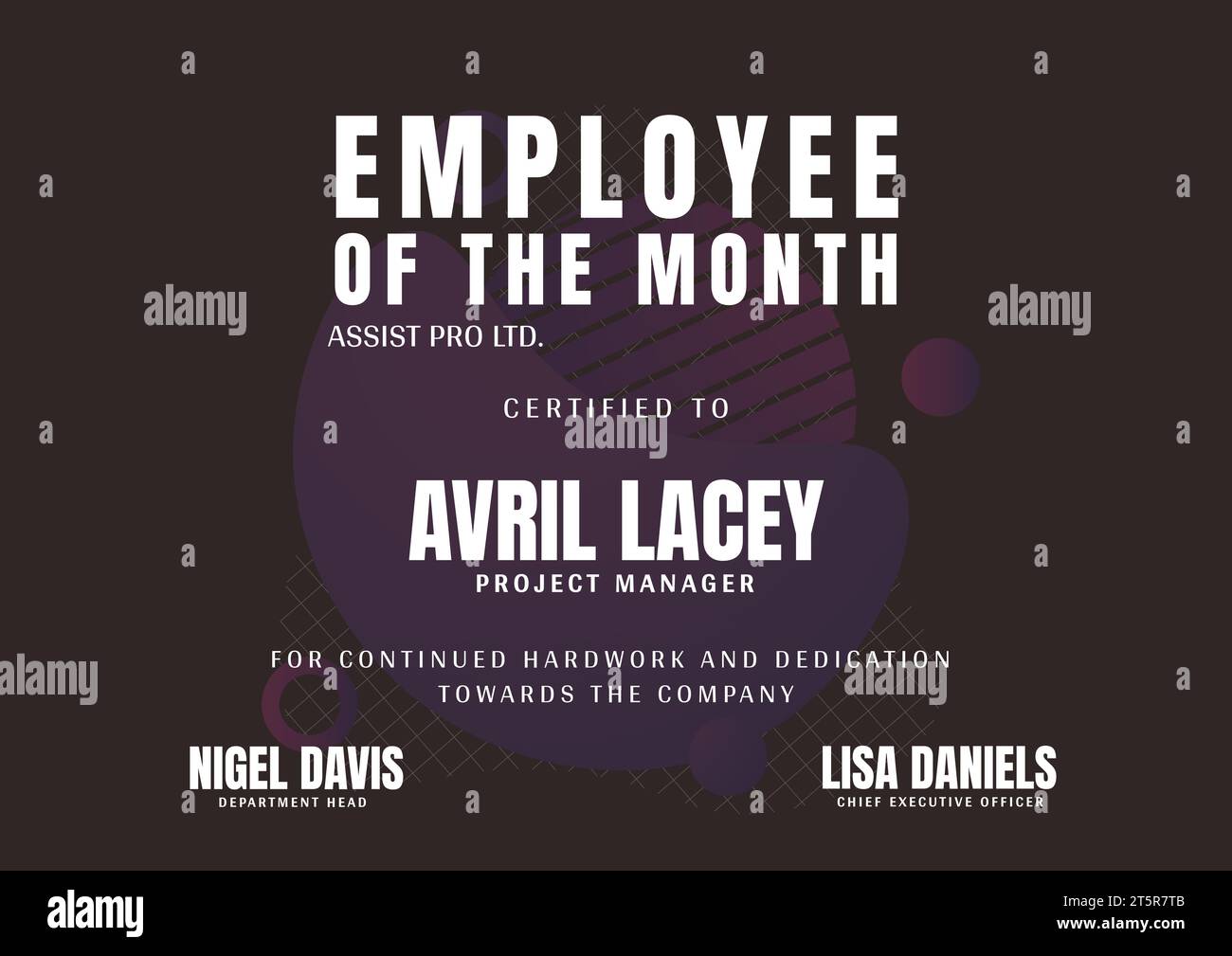 Illustration of employee of the month assist pro ltd, certified to ...