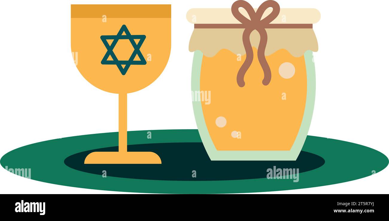 jewish chalice and honey jar vector isolated Stock Vector Image & Art ...