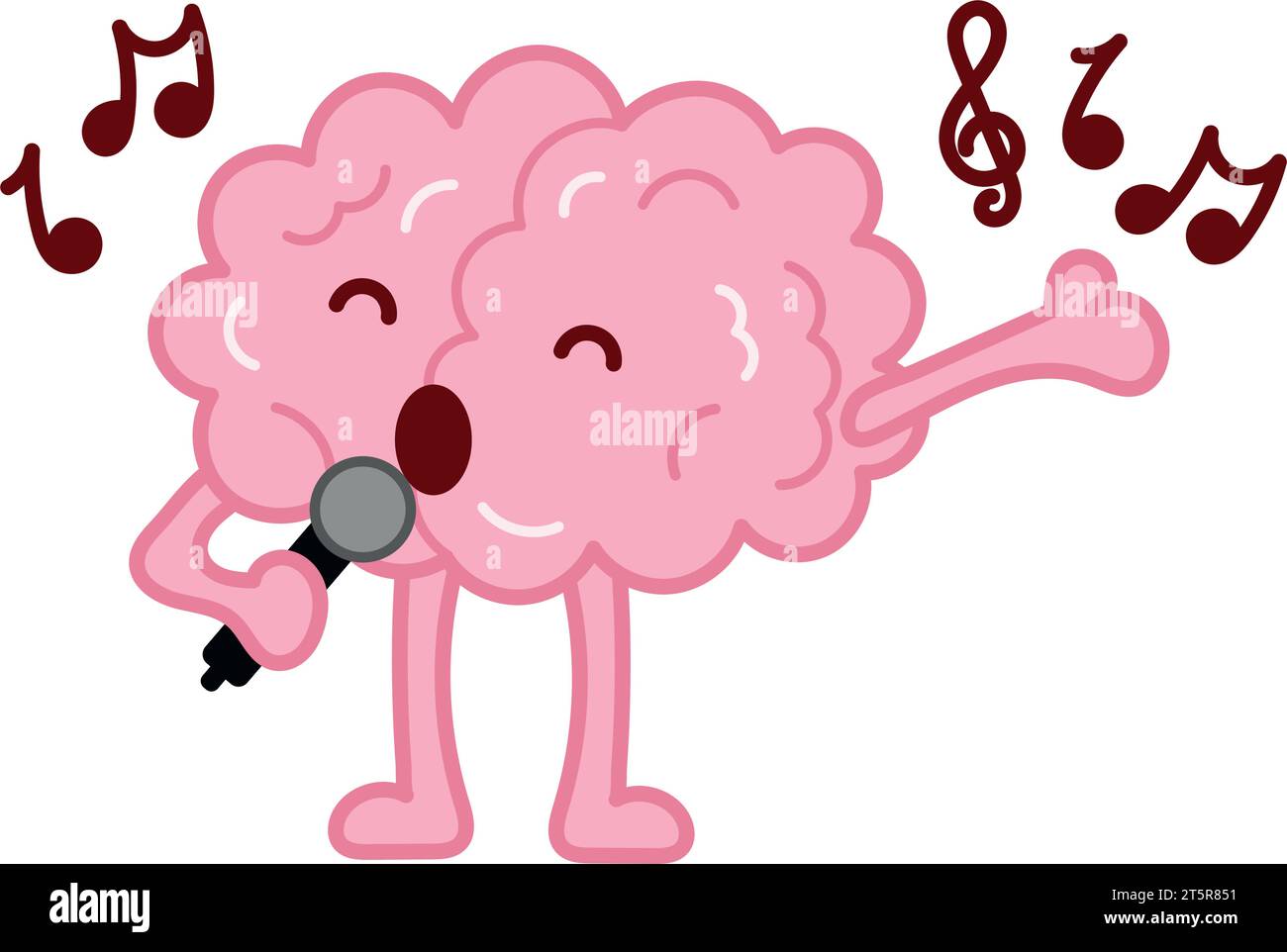 cartoon brain singing vector isolated Stock Vector Image & Art - Alamy