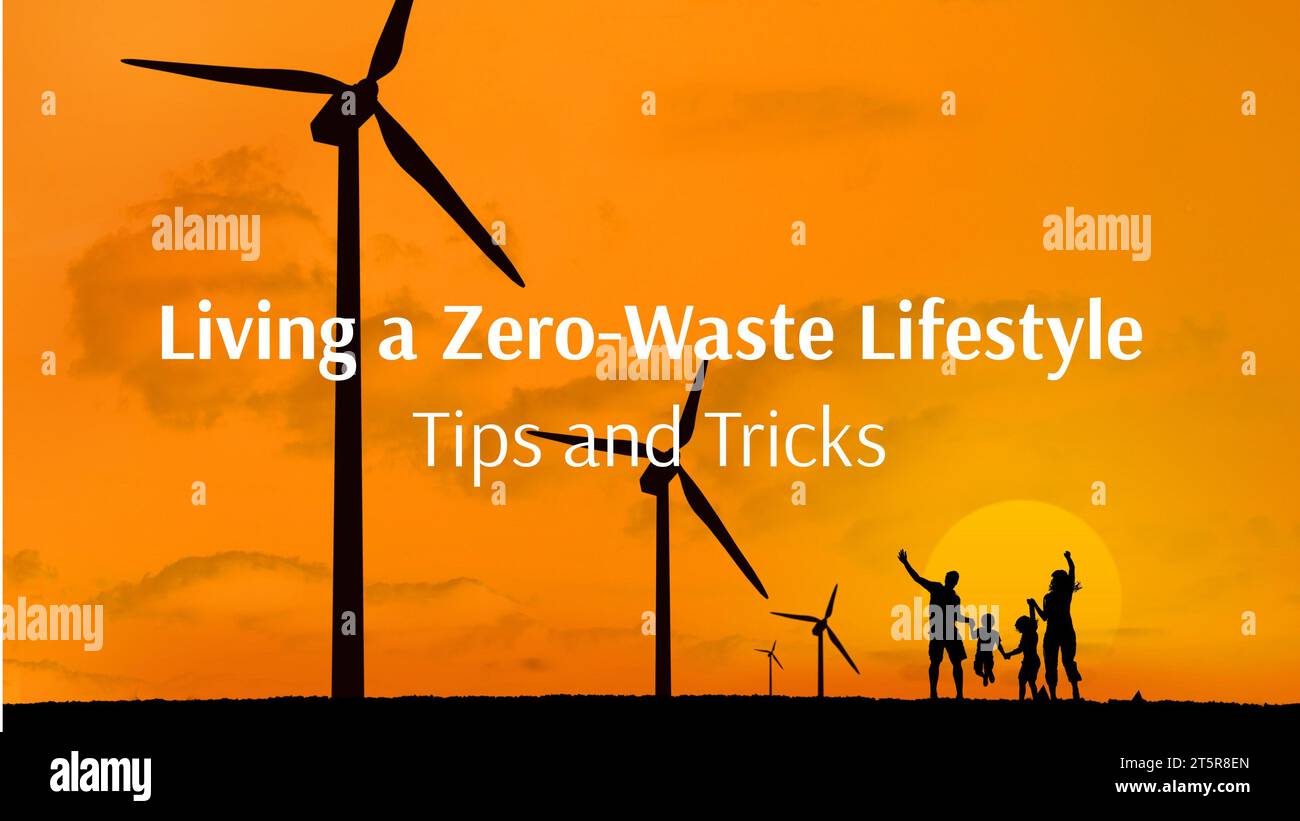 Composite of living a zero-waste lifestyle, tips and tricks and ...